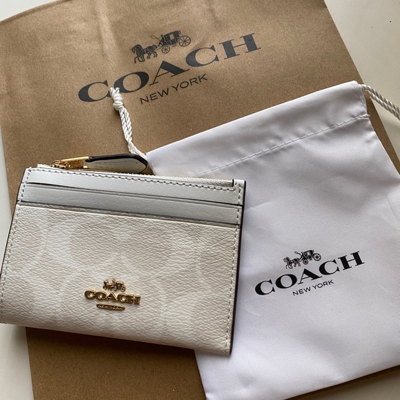 Coach | Bags | Coach Mini Skinny Id Case In Signature White | Poshmark